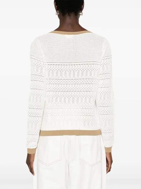 Liu Jo Long-sleeve Pointelle-knit Blouse