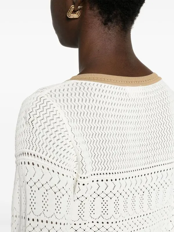 Liu Jo Long-sleeve Pointelle-knit Blouse