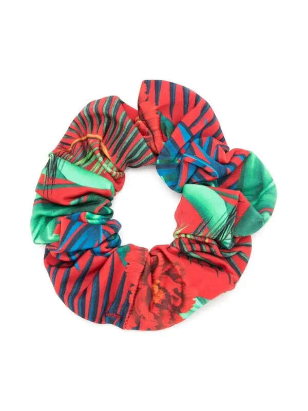 LYGIA & NANNY Lola Leaf-print Hair Scrunchie - Red