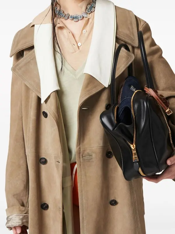 Miu Miu Double-breasted Suede Coat
