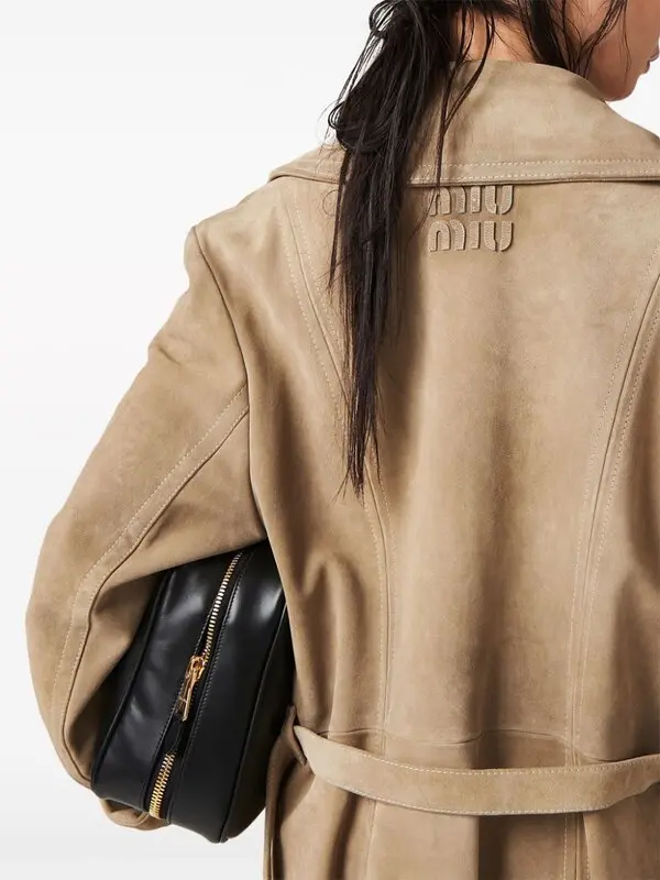 Miu Miu Double-breasted Suede Coat