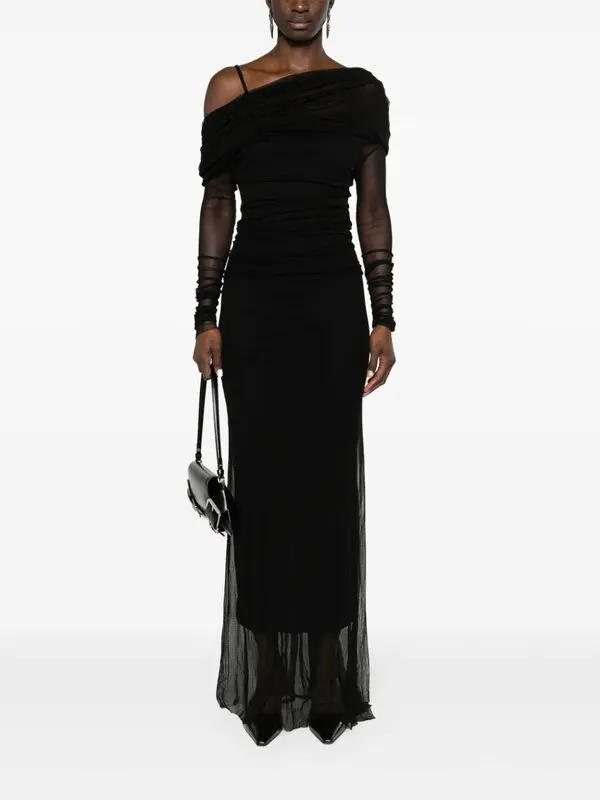Christopher Esber Off-shoulder Tulle Midi Dress