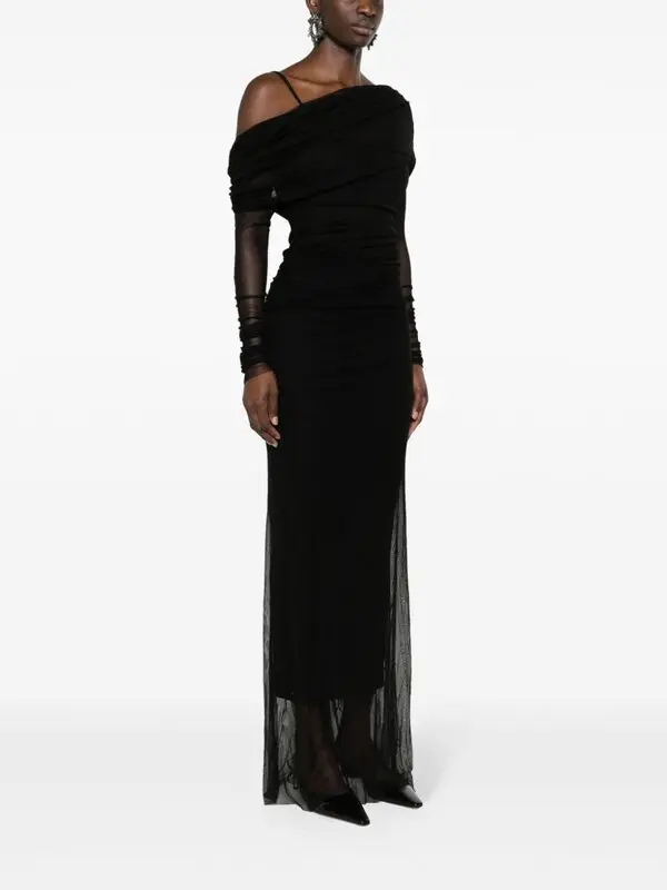 Christopher Esber Off-shoulder Tulle Midi Dress