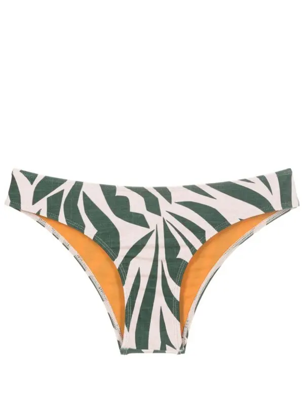 LYGIA & NANNY Waikiki Graphic-print Bikini Bottom - Green