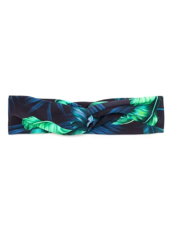 LYGIA & NANNY Bethania Leaf-print Headband - Blue