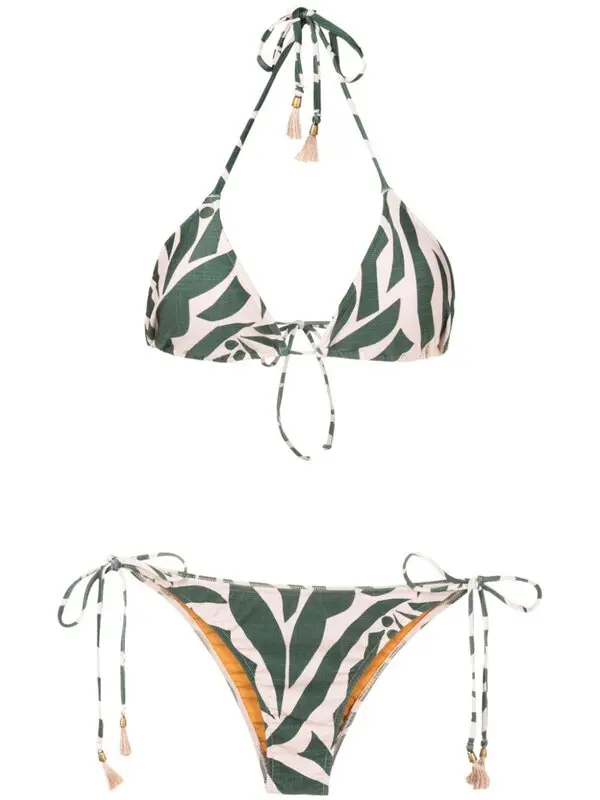 LYGIA & NANNY Maya Abstract-print Bikini - Green