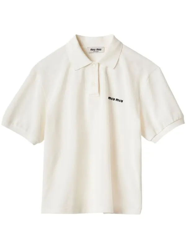 Miu Miu Logo-print Short-sleeve Polo Top