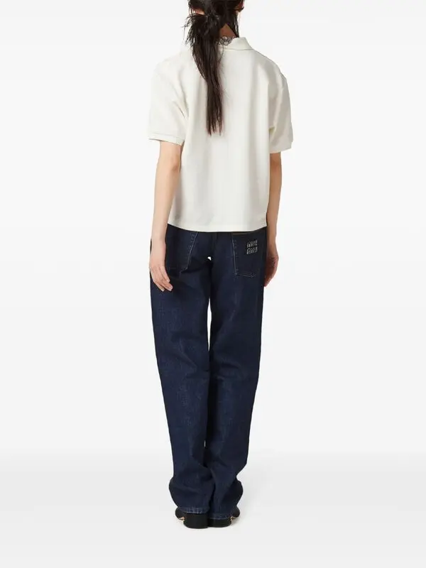Miu Miu Logo-print Short-sleeve Polo Top