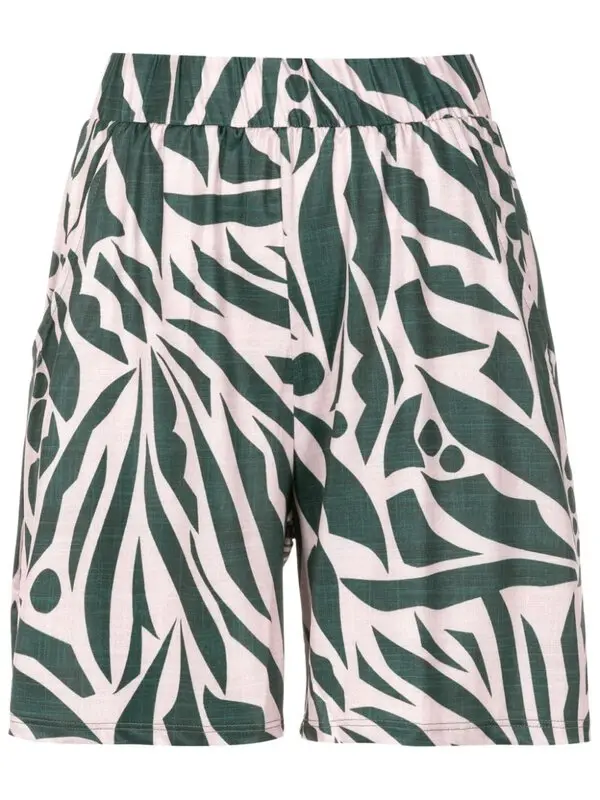 LYGIA & NANNY Graphic-print High-waist Shorts - Green
