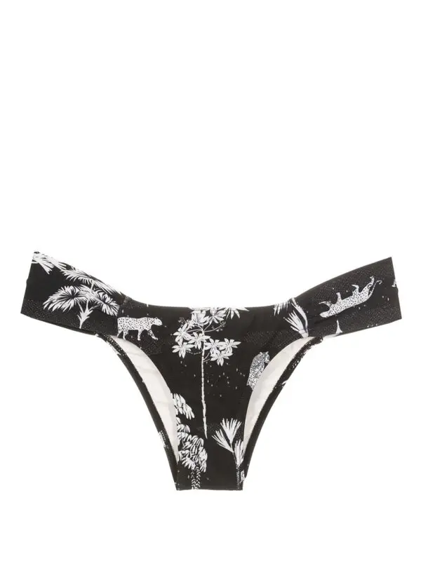 LYGIA & NANNY Ritz Graphic-print Bikini Bottom - Black