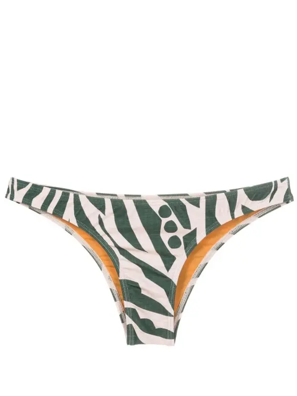 LYGIA & NANNY Poipu Graphic-print Bikini Bottom - Green