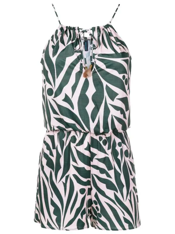 LYGIA & NANNY Laya Graphic-print Playsuit - Green