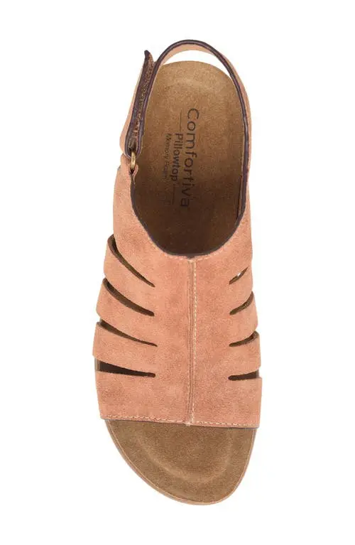 COMFORTIVA Scottie Slingback Wedge Sandal - Luggage