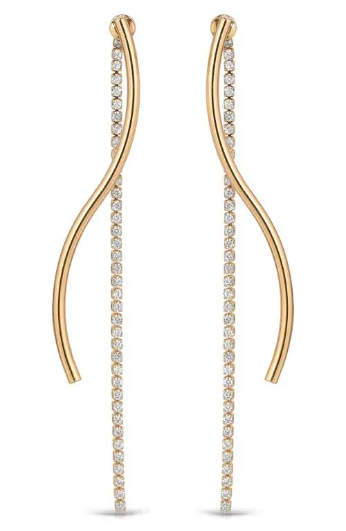 Ettika Swerve Cubic Zirconia Front/back Earrings - Gold