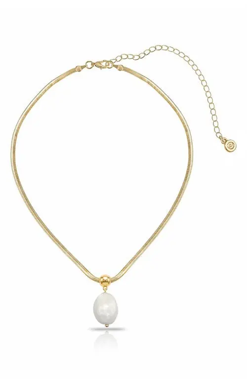 Ettika Cultured Baroque Pearl Pendant Necklace - Bone