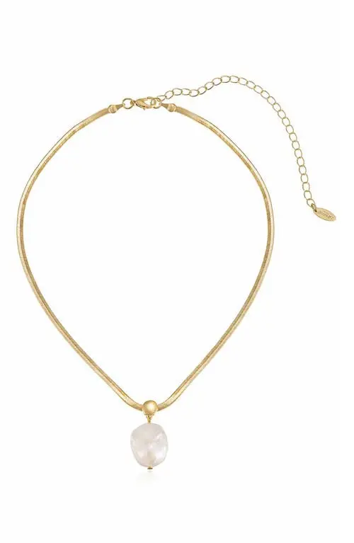 Ettika Cultured Baroque Pearl Pendant Necklace - Gold