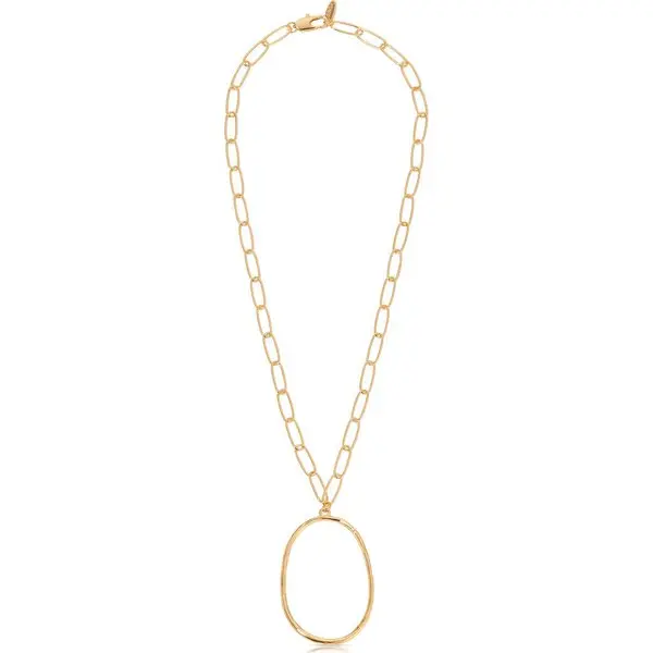Ettika Oval Pendant Chain Necklace - Gold