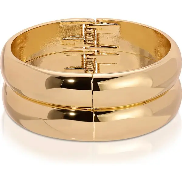 Ettika Set Of Stackable Hinged Bangle Bracelets - Gold