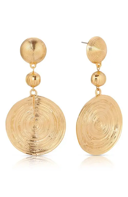 Ettika Textured Drop Earrings - Gold