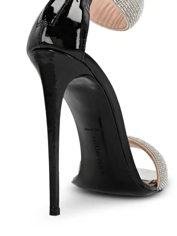 Philipp Plein 120mm Crystal-embellished Leather Sandals