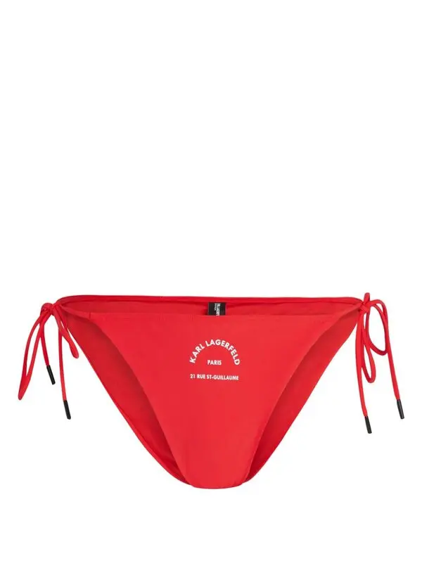 Karl Lagerfeld Logo-print String Bikini Bottom - Red