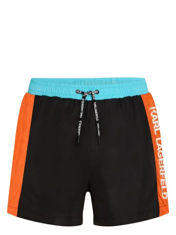 Karl Lagerfeld Colour-block Swim Shorts - Black