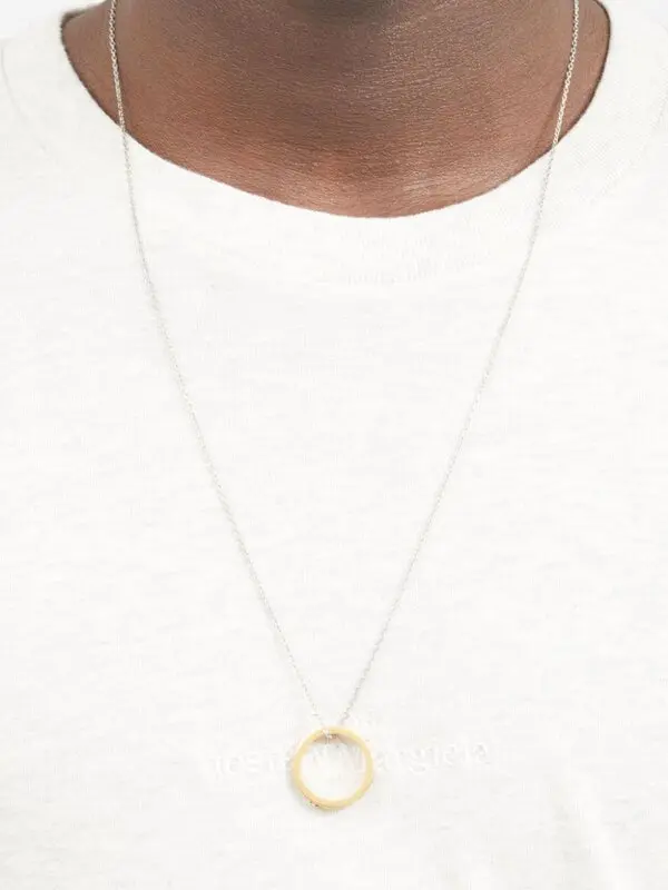 Maison Margiela Star-Logo Ring Pendant Necklace In Gold - 29% Off