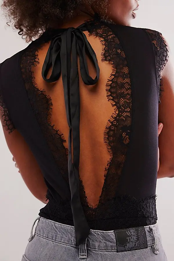 Free People Intimately Sweet Nothings Bodysuit - Black
