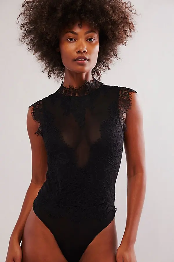Free People Intimately Sweet Nothings Bodysuit - Black