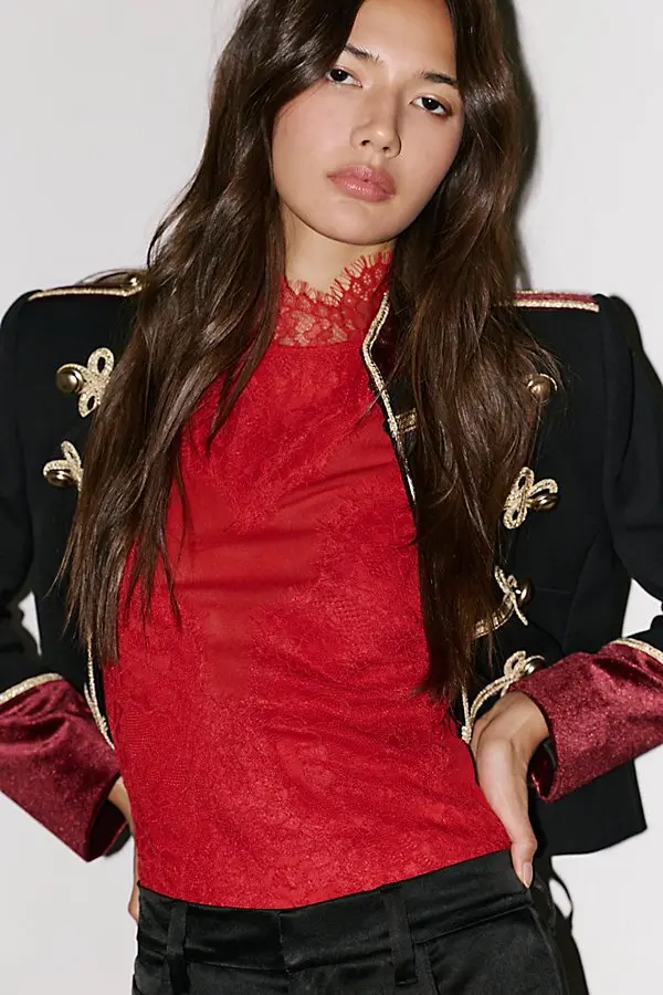 Free People Intimately Sweet Nothings Bodysuit - Tango Red