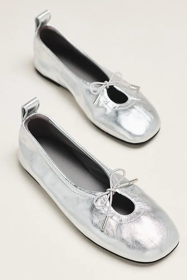 ALOHAS Rosalind Ballet Flats - Shimmer Silver