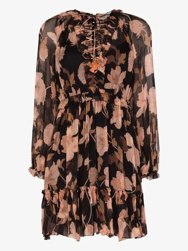 Zimmermann Concert Floral Print Mini Dress