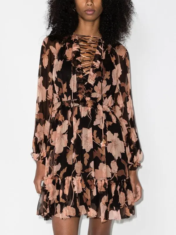 Zimmermann Concert Floral Print Mini Dress