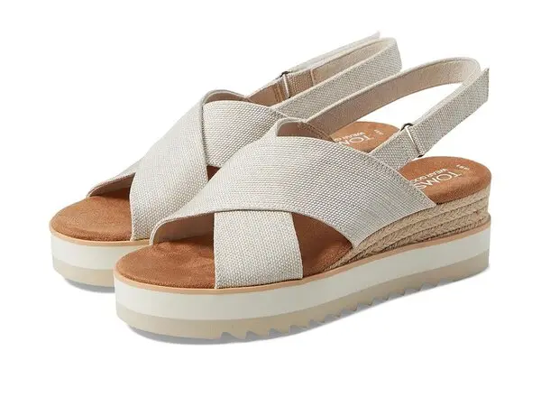 Toms Diana Crossover Wedge Sandals - Gray