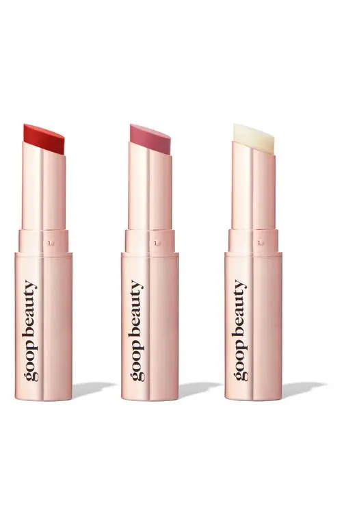 Goop Clean Nourishing Lip Balm Trio - Tomato/peony/clear