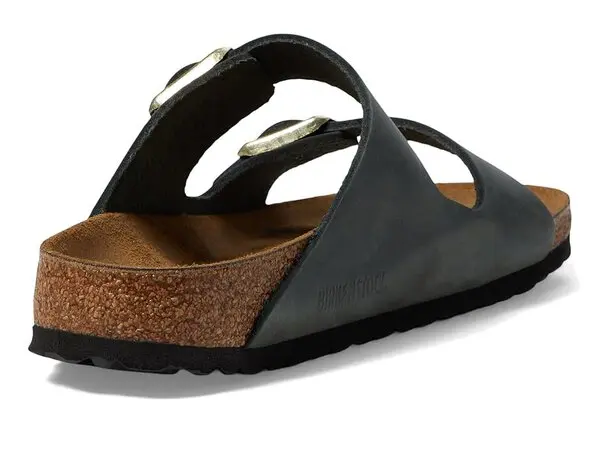 BIRKENSTOCK Arizona Oiled Leather Sandals - Gray