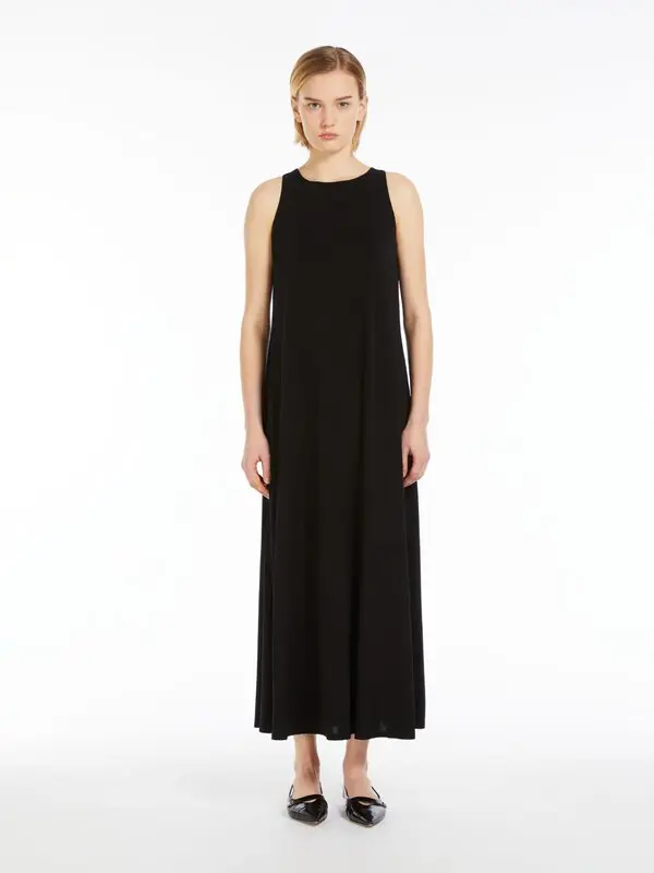 Max Mara Stretch Jersey A-Line Dress - Black | Editorialist