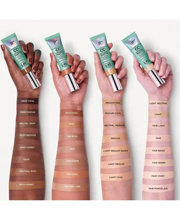 IT COSMETICS Cc+ Cream Matte Foundation Spf 40 - Deep Cool