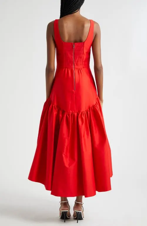 Alice + Olivia Diana High-low Midi Dress - Bright Ruby