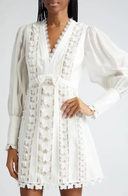 Zimmermann Flutter Butterfly Lace Linen Dress In Natural - 30% Off |  Editorialist