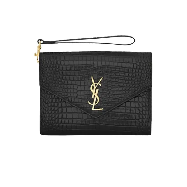 Saint Laurent Logo Plaque Clutch Bag