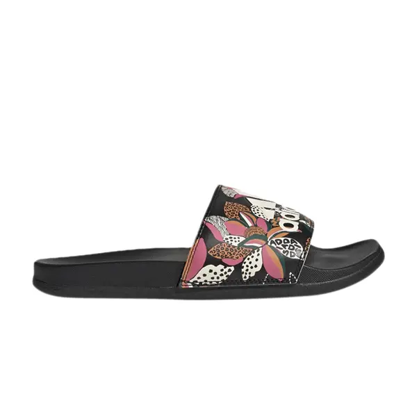 Adidas Adilette Comfort Floral Slide - Black