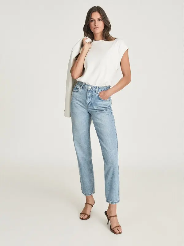 REISS Elle High-rise Straight-leg Jeans - Pale Blue