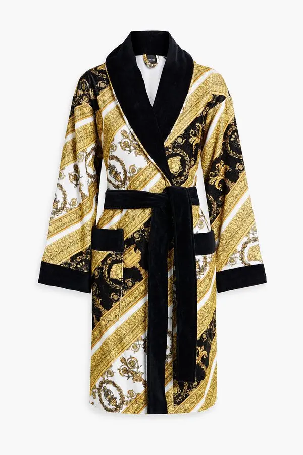 Versace Printed Cottonterry Bathrobe