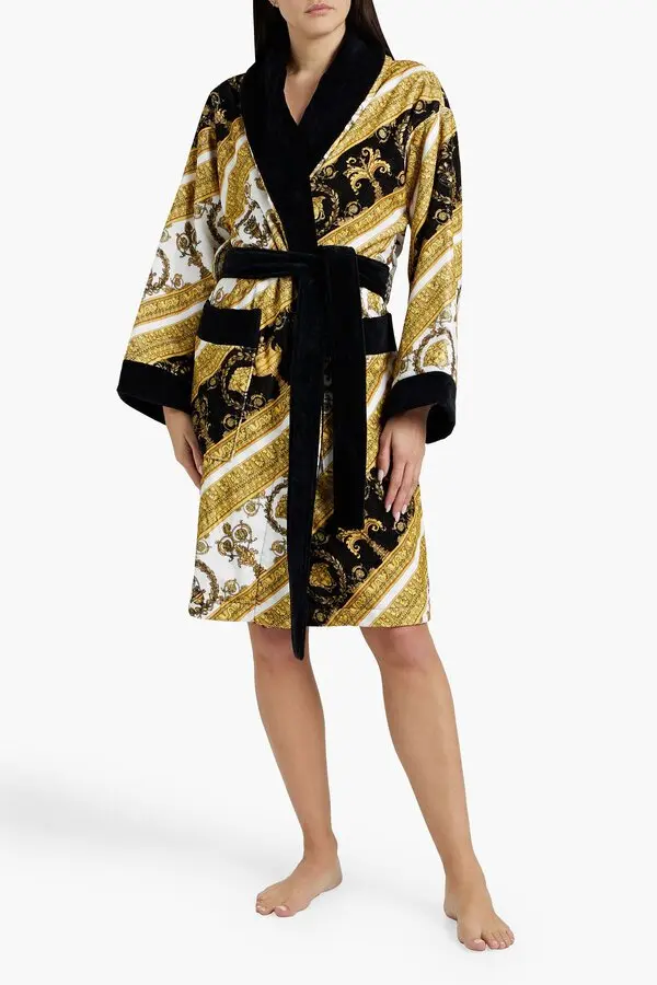 Versace Printed Cottonterry Bathrobe