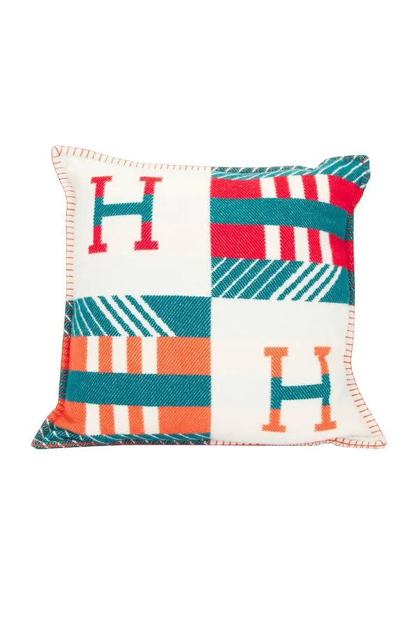 Hermès Avalon Cushion In White - Multi