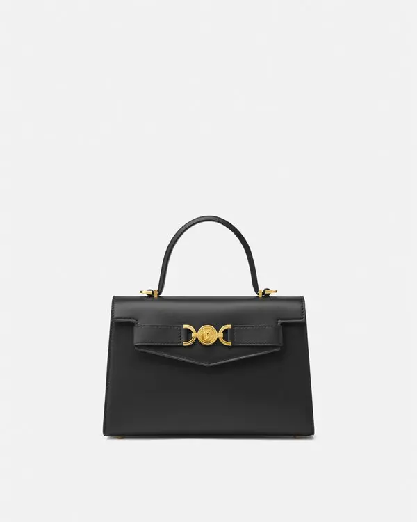 Versace Medusa '95 Leather Top-handle Bag - Black+gold