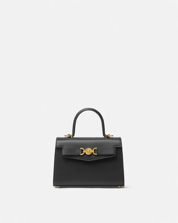 Versace Medusa '95 Small Leather Top-handle Bag - Black+gold