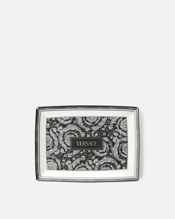 Versace Barocco Haze Rectangular Tray 18 Cm - Black+print