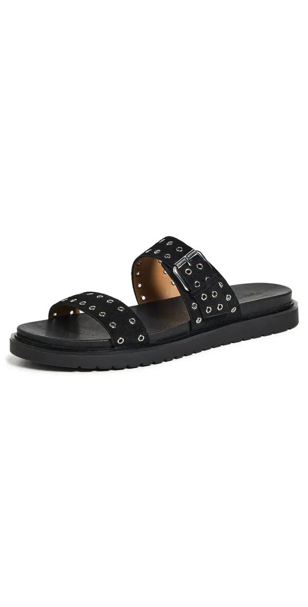 Madewell The Dee Double Strap Slide Sandals